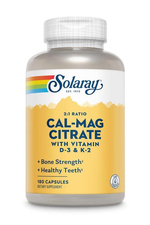 SOLARAY CAL MAG CITRATE+D3 K2 2:1 180ct - Healthy Habit Health Foods